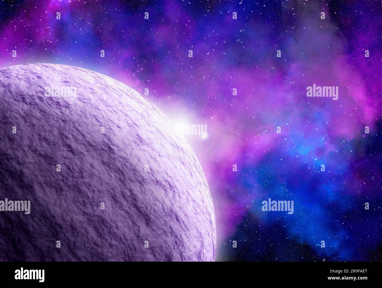 Unknown planet from outer space. Space nebula. Cosmic cluster of stars ...