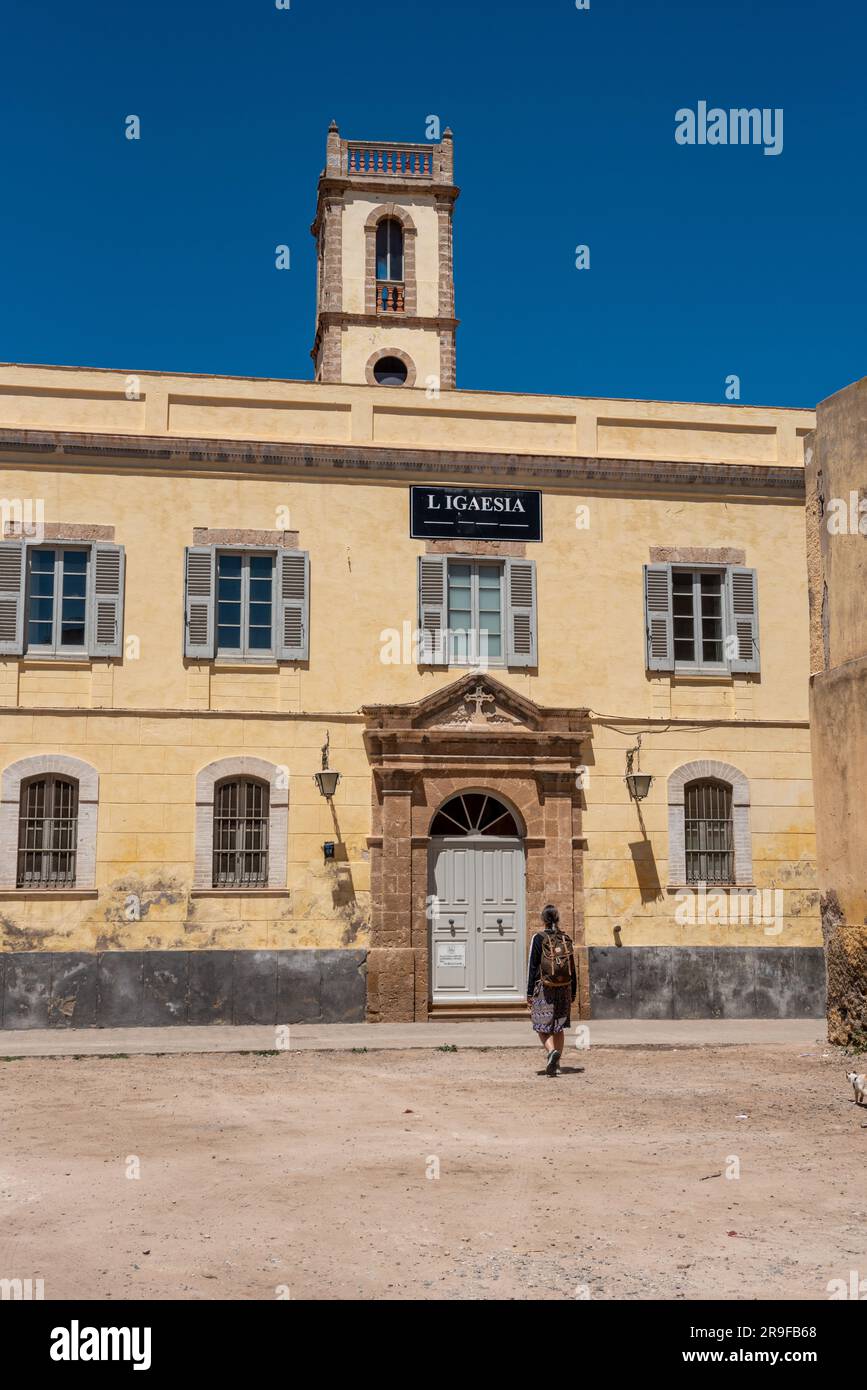 Front of the former Spanish chapel from colonial period in the medina ...