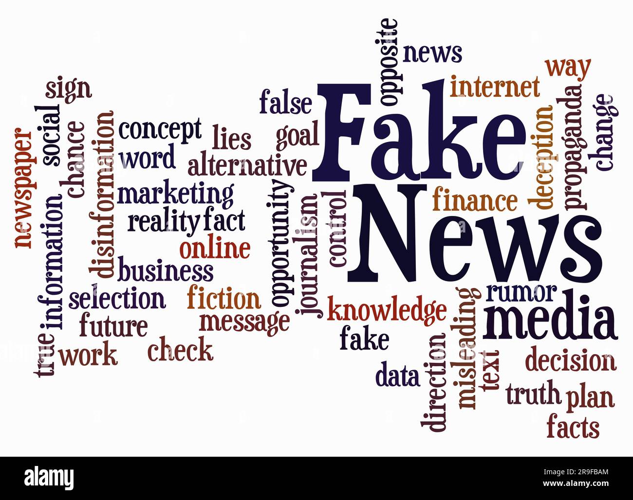 Word Cloud with FAKE NEWS concept, create with text only Stock Photo ...