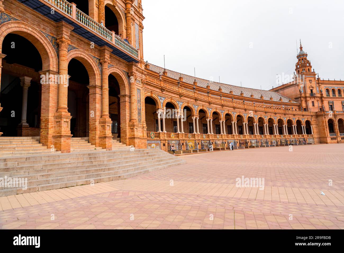 Seville, Spain - Feb 24, 2022: Plaza de Espana is a square in the ...