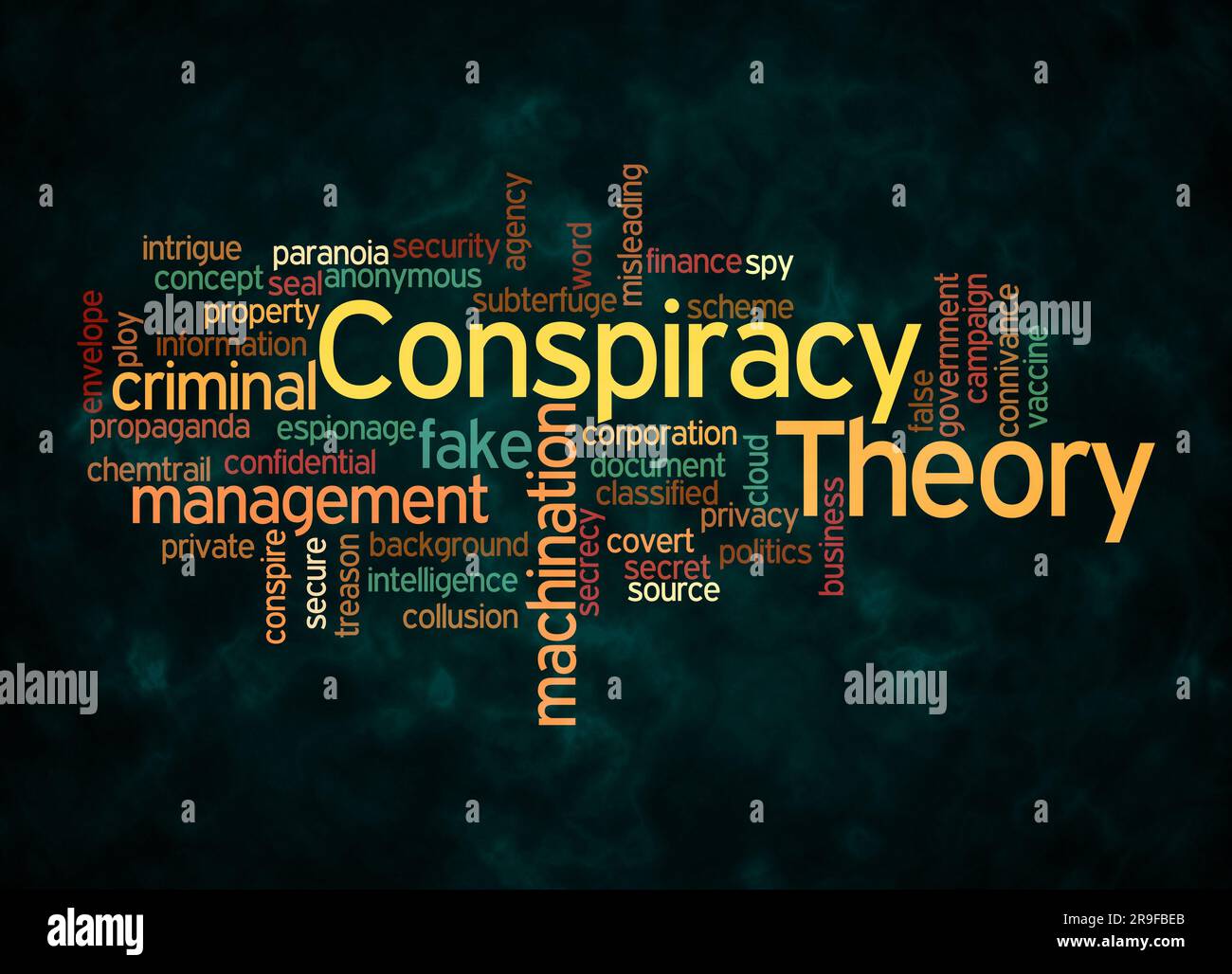 Word Cloud with CONSPIRACY THEORY concept create with text only Stock ...