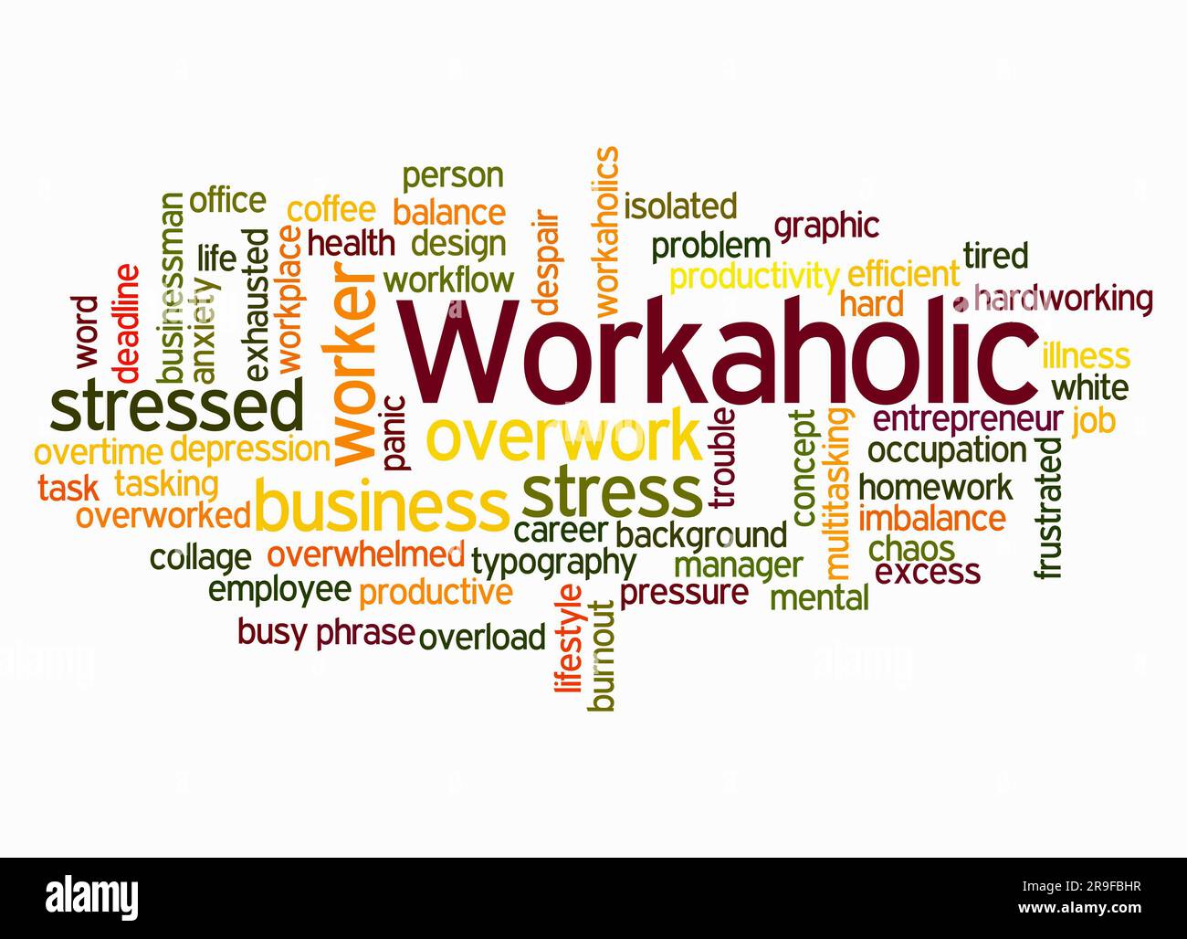 Word Cloud with WORKAHOLIC concept create with text only Stock Photo ...