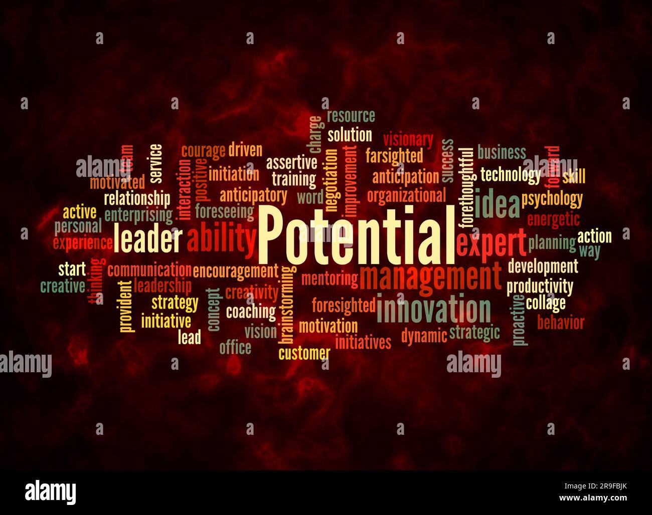 Word Cloud with POTENTIAL concept create with text only Stock Photo - Alamy