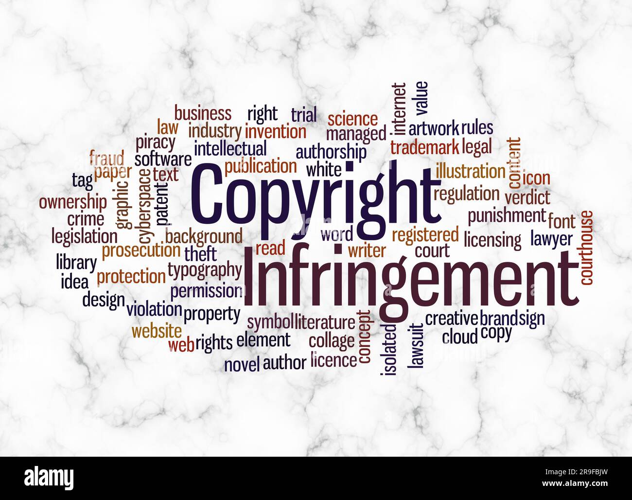 Word Cloud with COPYRIGHT INFRINGEMENT concept create with text only ...