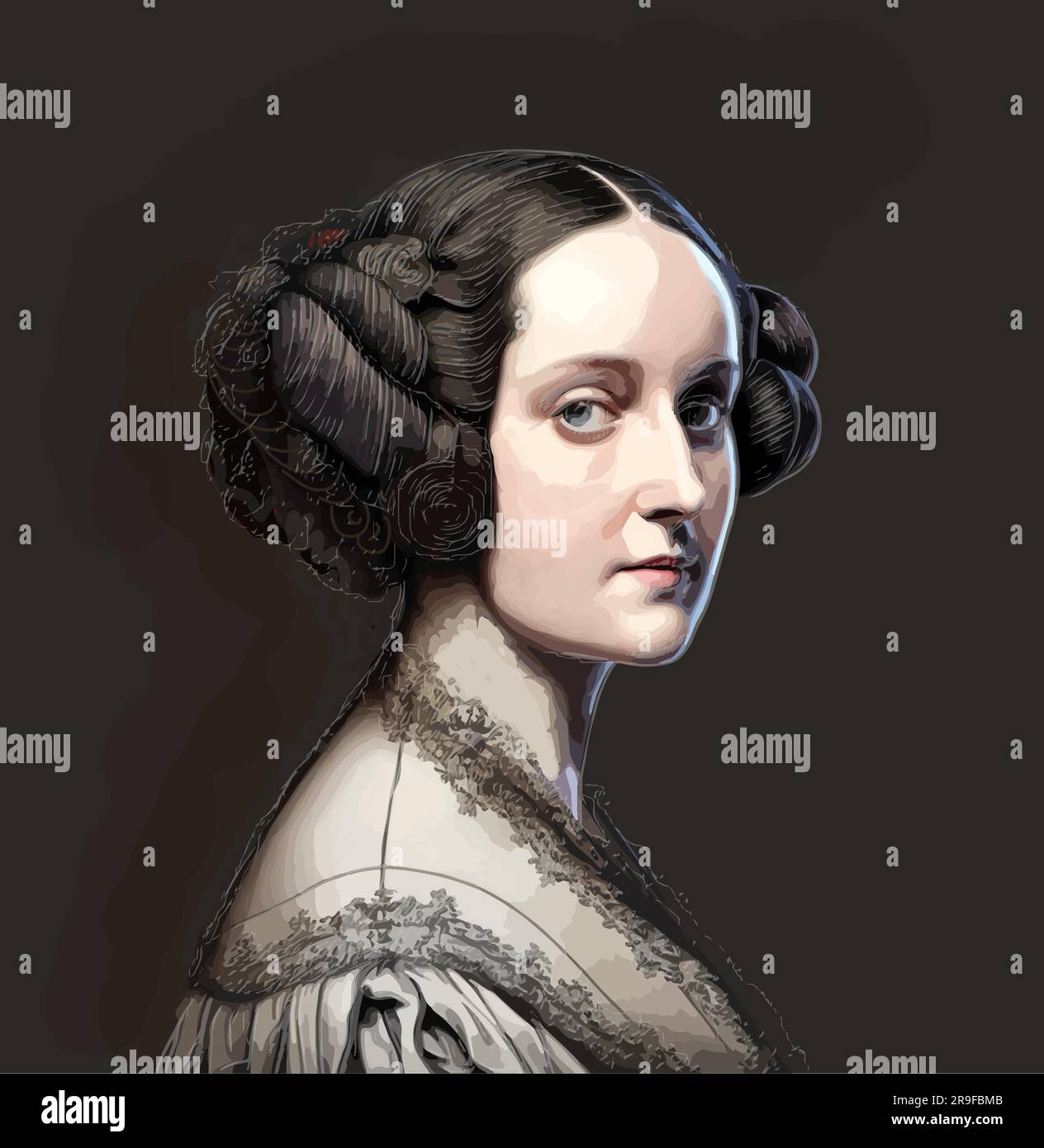Vector Of Ada Lovelace Early Computer Programer And Mathematician Computer Coding Stock Vector
