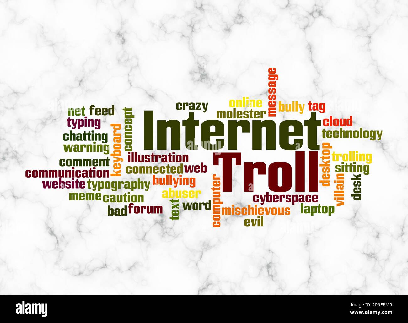 Word Cloud with INTERNET TROLL concept create with text only Stock ...