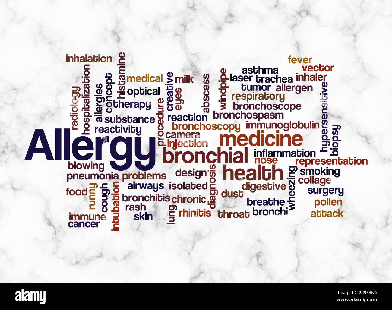 Word Cloud with ALLERGY concept create with text only Stock Photo - Alamy