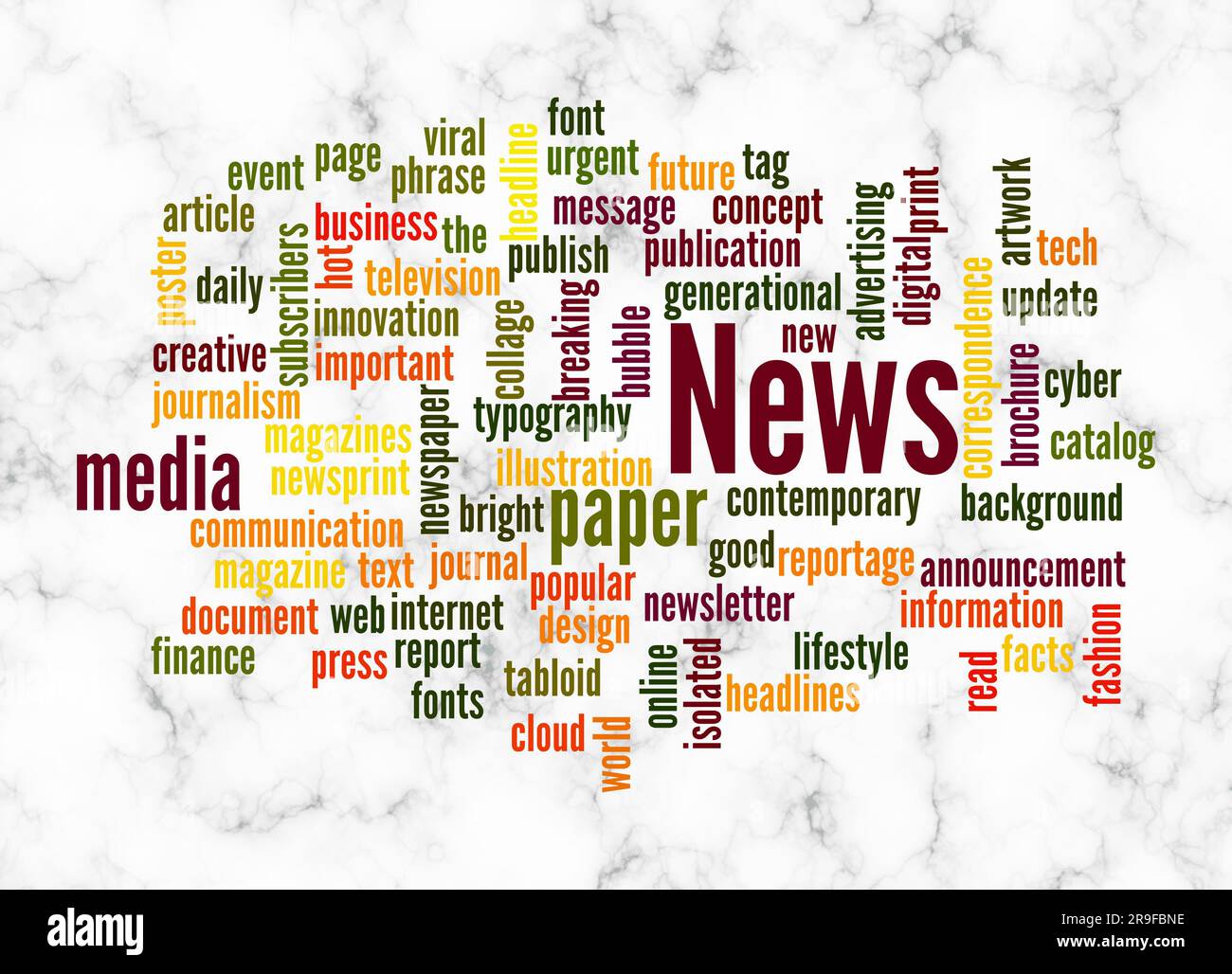 Word Cloud with NEWS concept create with text only Stock Photo - Alamy