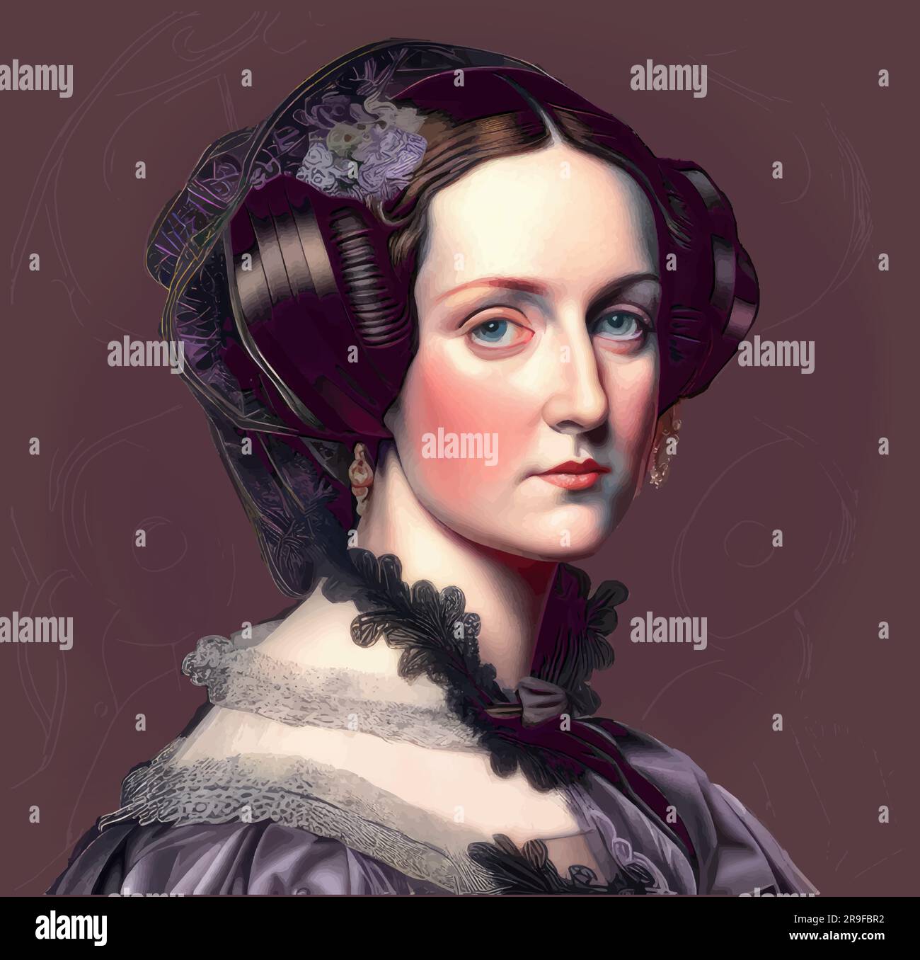 Vector Of Ada Lovelace Early Computer Programer And Mathematician Computer Coding Stock Vector