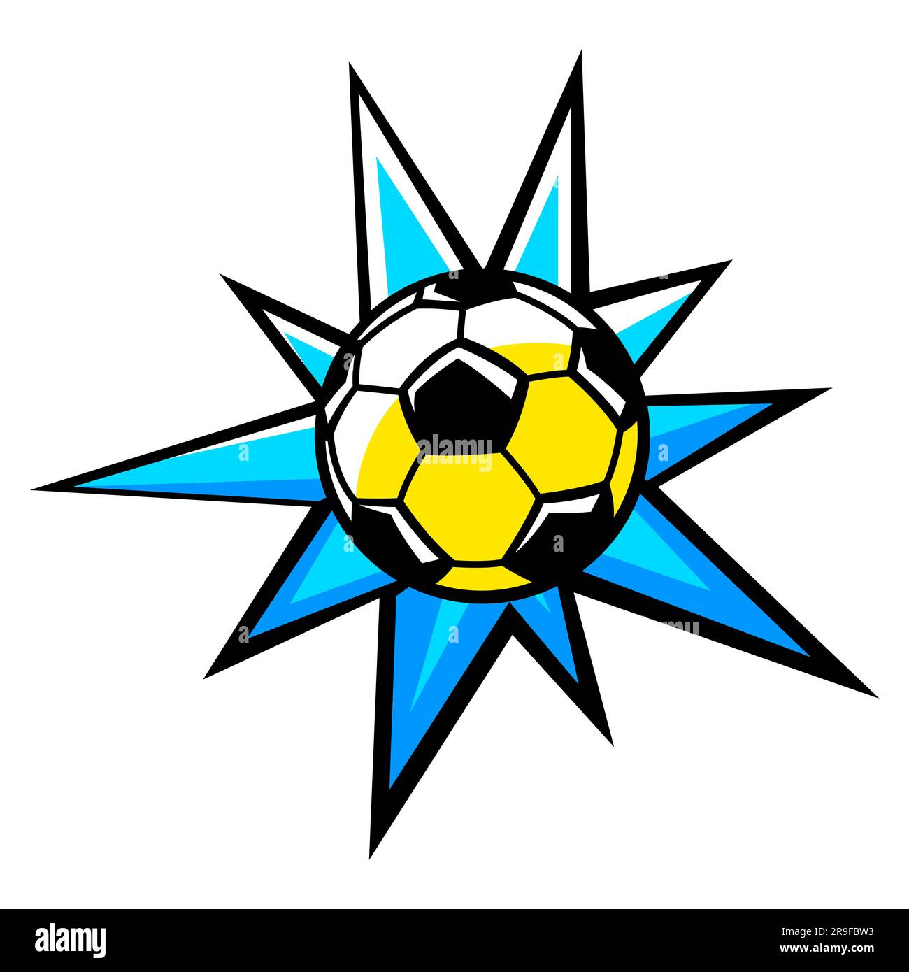 Soccer ball illustration. Football club symbol. Sport object in cartoon ...