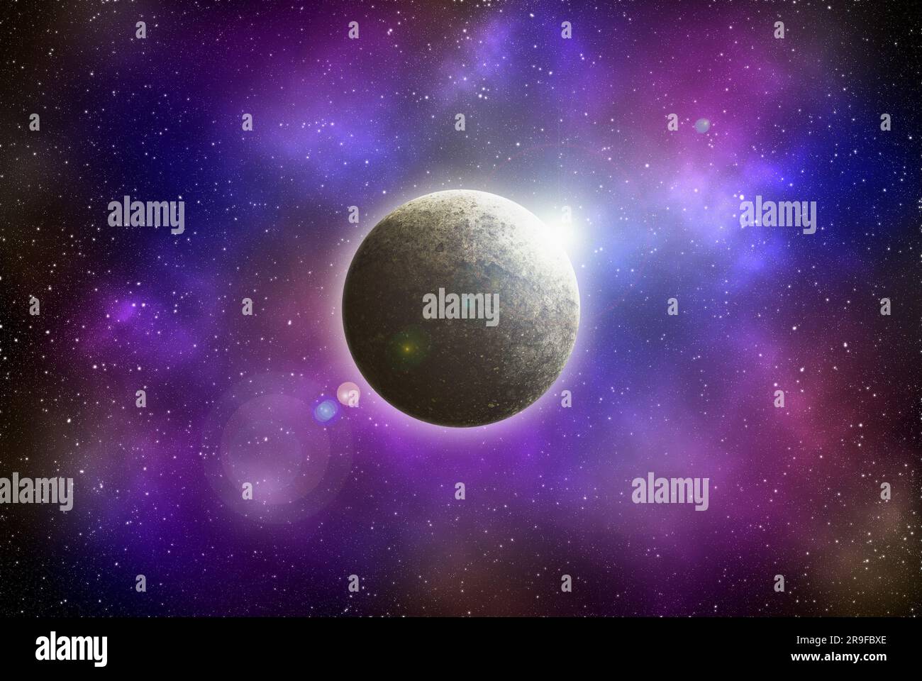 Unknown planet from outer space. Space nebula. Cosmic cluster of stars ...