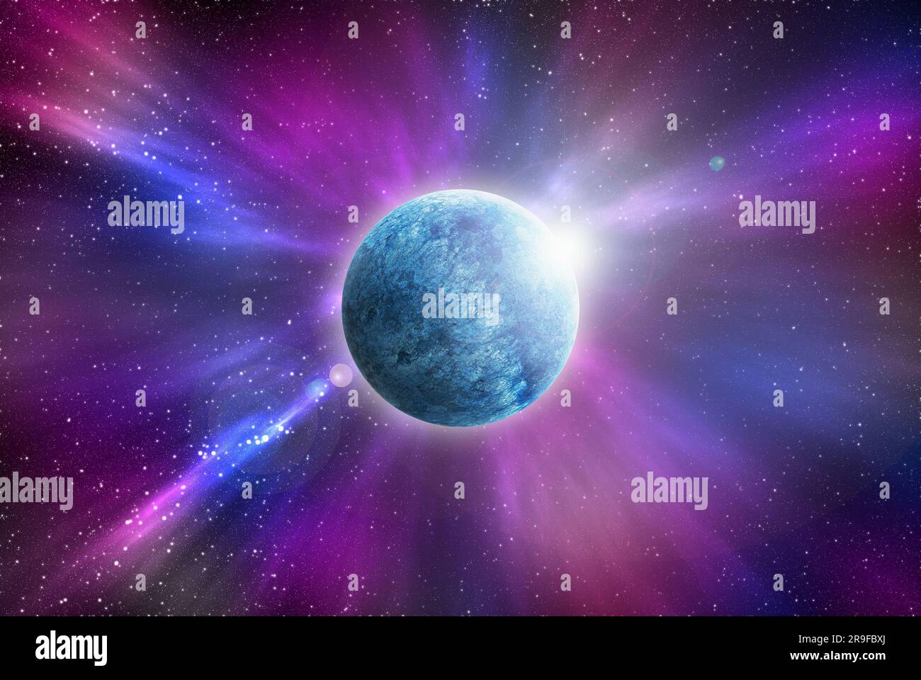 Unknown planet from outer space. Space nebula. Cosmic cluster of stars ...