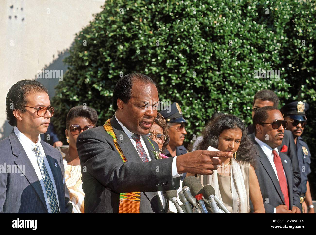 WASHINGTON DC - JUNE 25, 1990 Washington Mayor Marion Barry answers ...