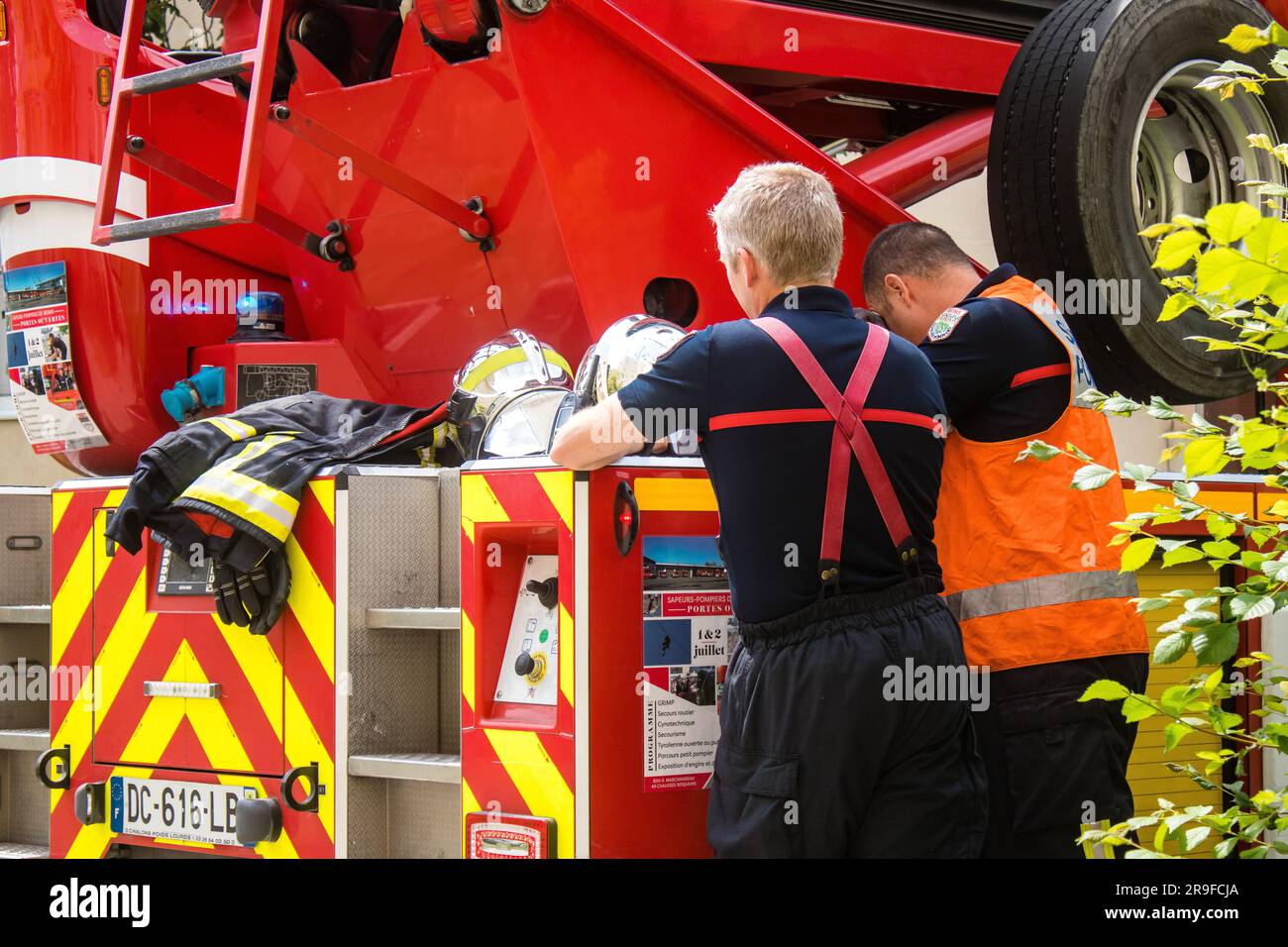 Firefighters are working to put out a fire that broke out in one of the ...
