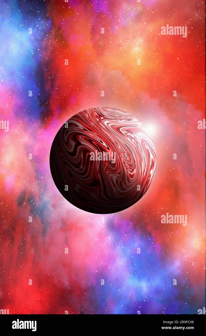 Unknown planet from outer space. Space nebula. Cosmic cluster of stars ...