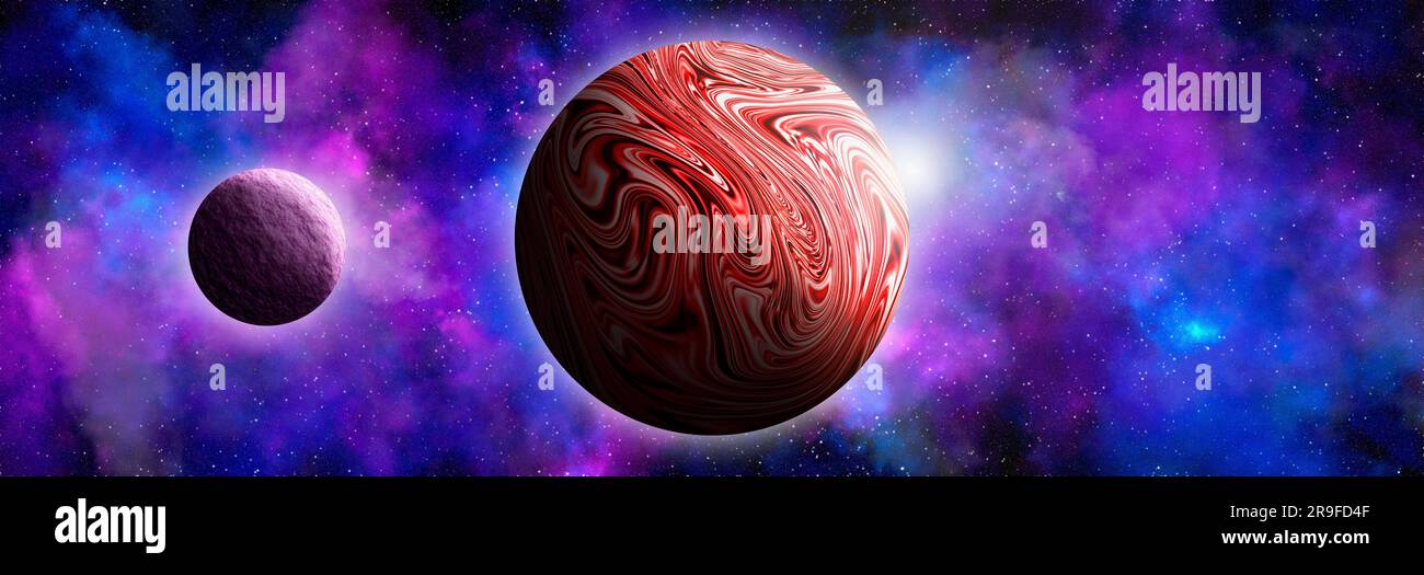 Unknown planet from outer space. Space nebula. Cosmic cluster of stars ...