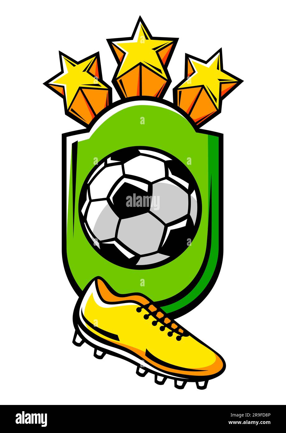 Emblem with soccer symbols. Football club label. Sport illustration in ...