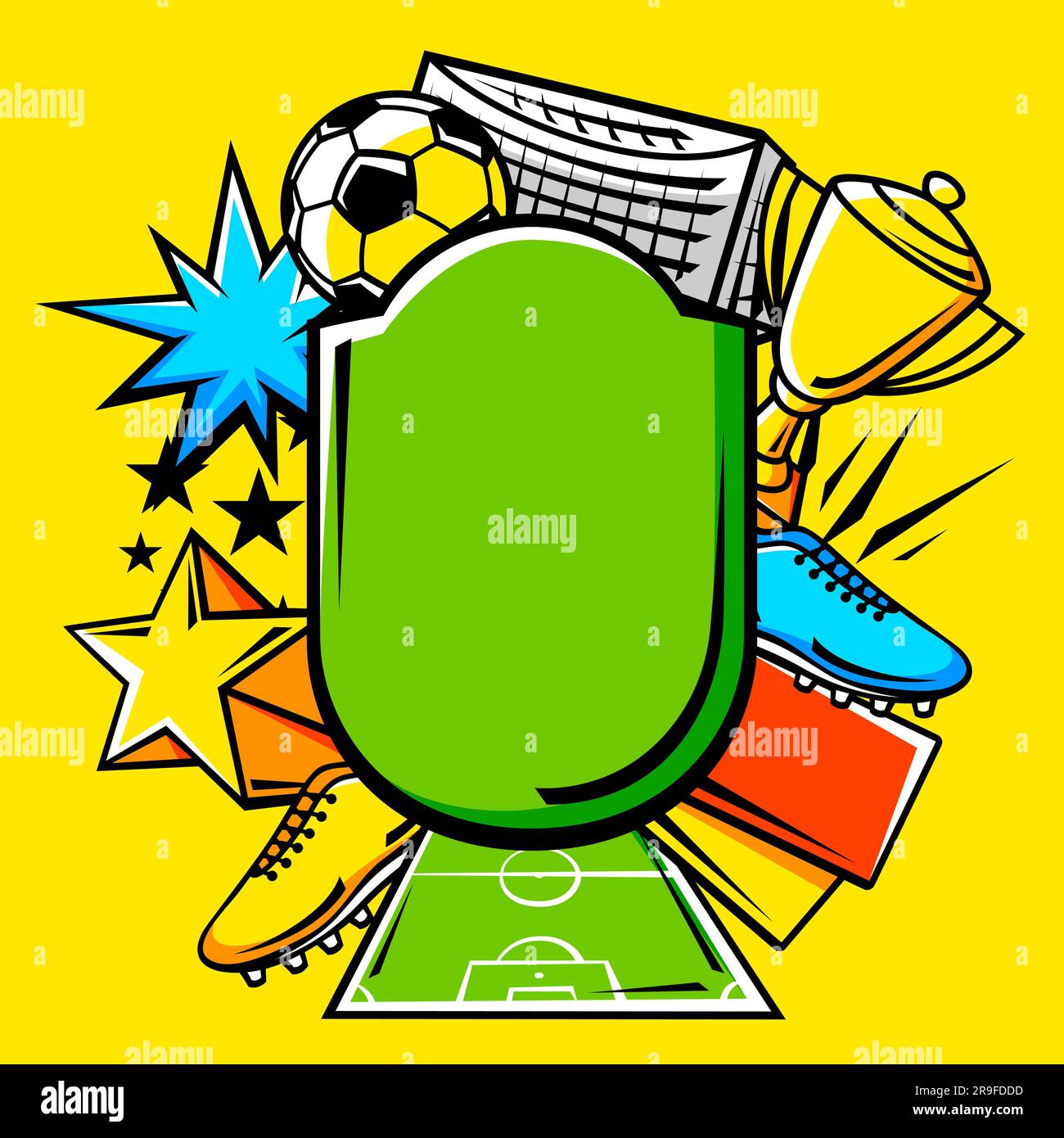 Background with soccer symbols. Football club illustration Stock Vector ...