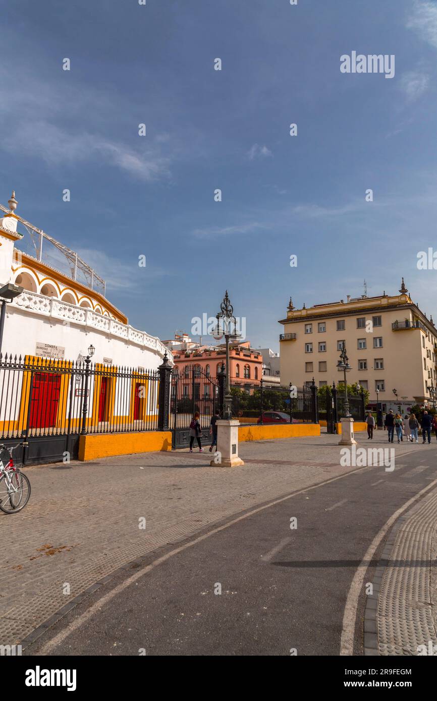 Seville, Spain-FEB 24, 2022: Typical street view and generic ...
