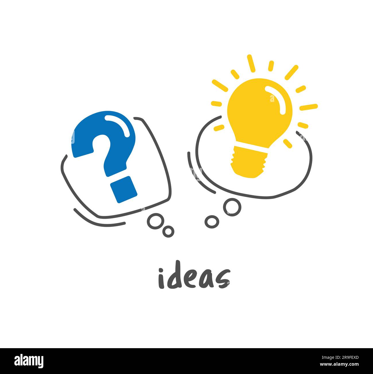 Glowing light bulb and Question mark on white background. Concept ideas ...
