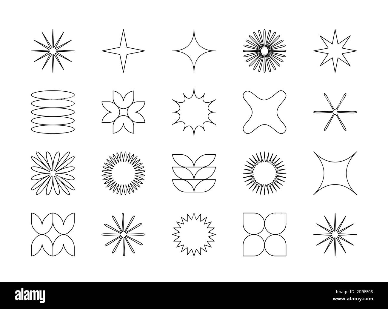 Vector set of abstract minimalistic geometric elements. Contemporary ...