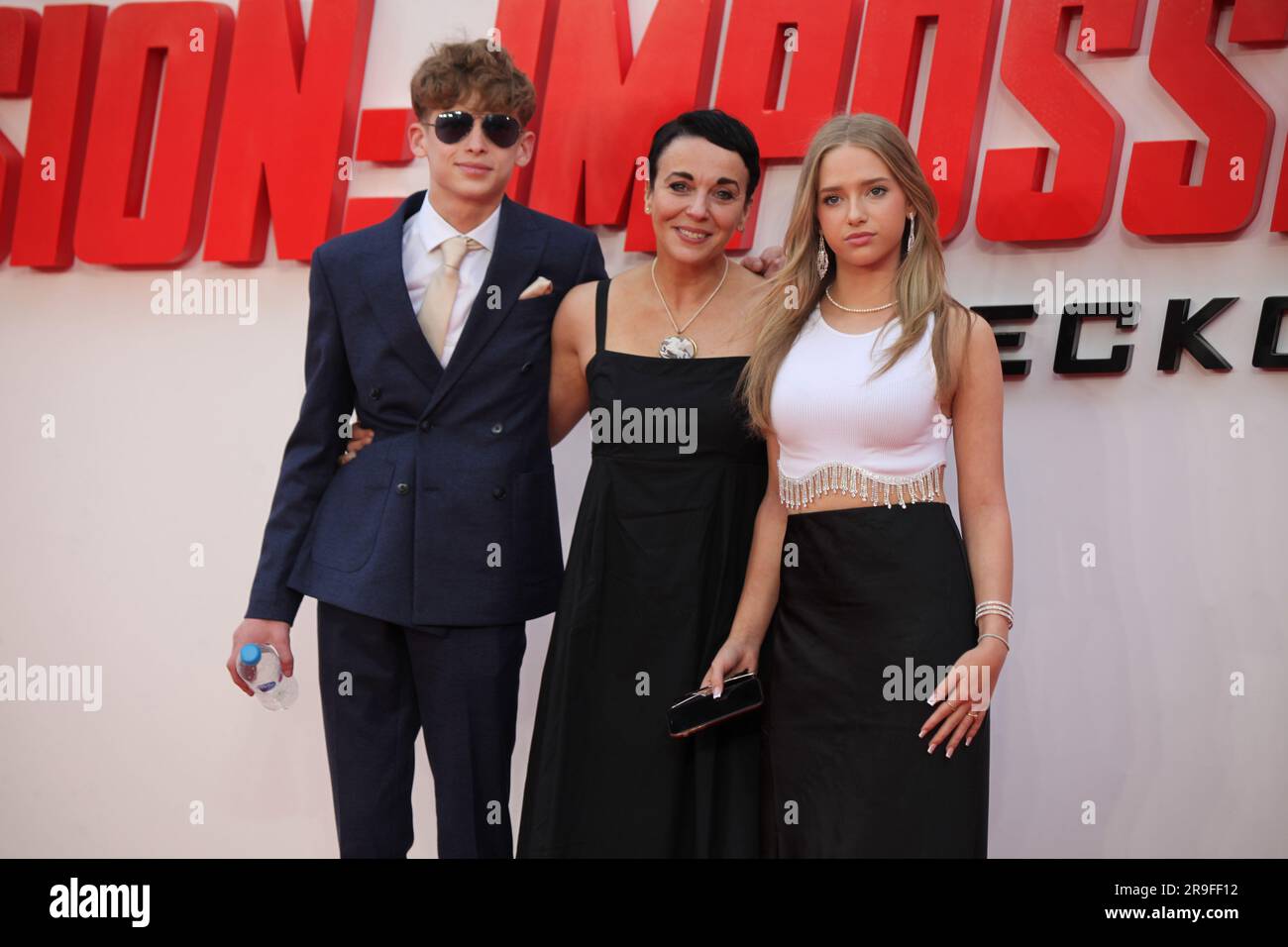 London, UK. Joe Freeman, Amanda Abbington and Grace Freeman at The UK ...