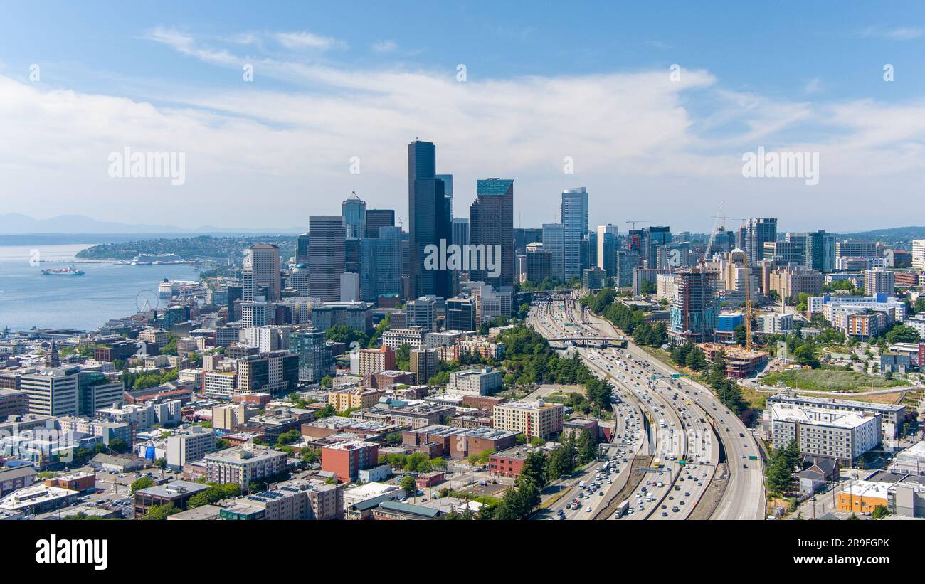 Drone panorama seattle washington usa hi-res stock photography and ...