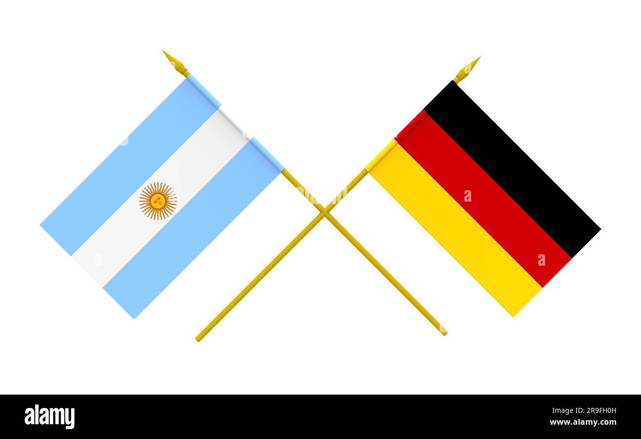 Flags of Argentina and Germany, 3d render, isolated Stock Photo - Alamy