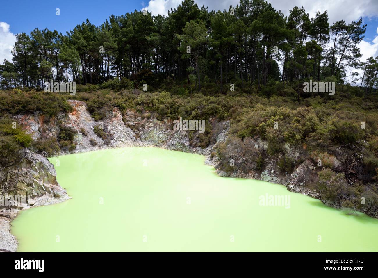 Devils Bath green pool at Waiotapu – Wai-o-tapu – Thermal Wonderland in ...