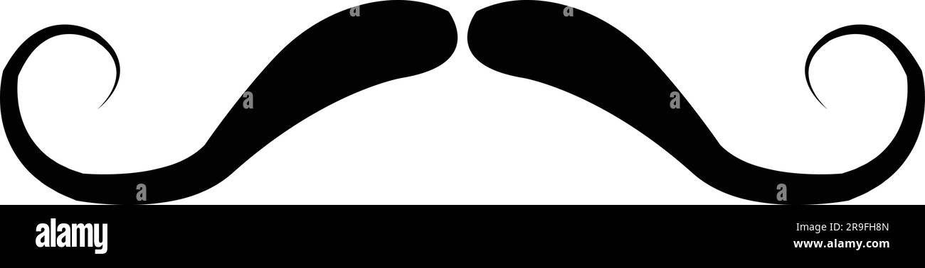 Mustache. Black silhouette of adult man mustaches. Symbol of Father day. Vector illustration ...
