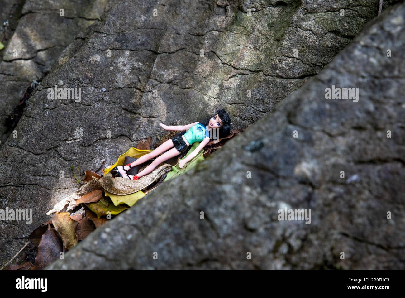 A toy left in the Labyrinth Rocks, a series of Limestone Canyons near ...