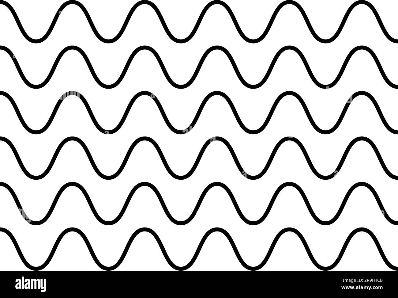 Water Waves Set Of Wavy Zigzag Line Wavy Pattern Black Curved Lines Pattern In Abstract Style