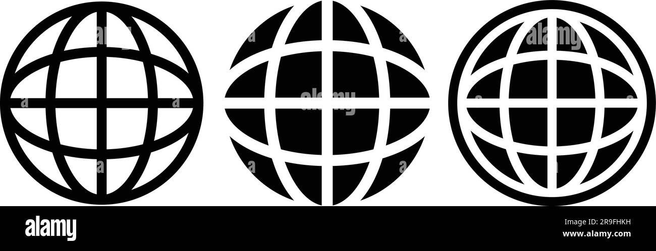 website or internet network line and flat art icon symbol set for apps ...