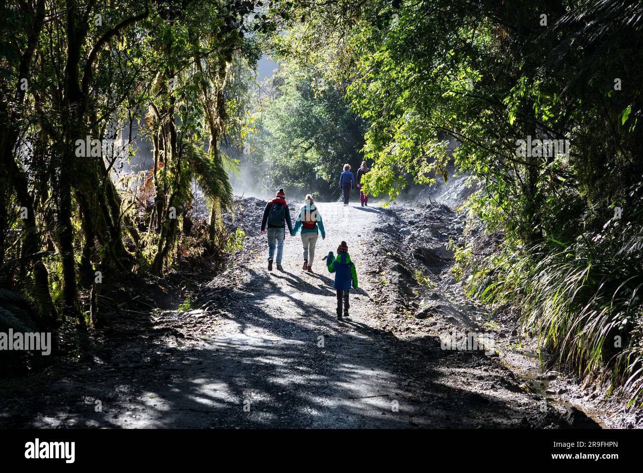 Tourists on the Fox Glacier Valley Walk trail – Te Moeka o Tuawe ...