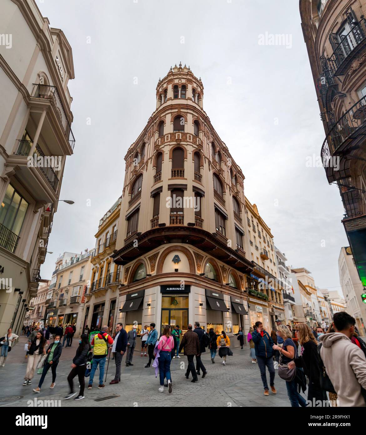 Seville, Spain-FEB 24, 2022: Typical street view and generic ...