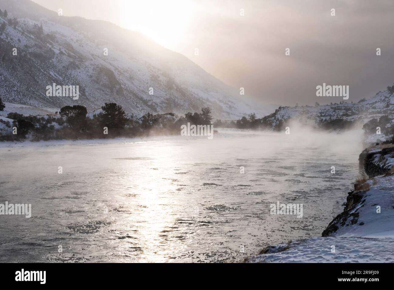 Yellowstone River; Deep cold; Montana Stock Photo - Alamy