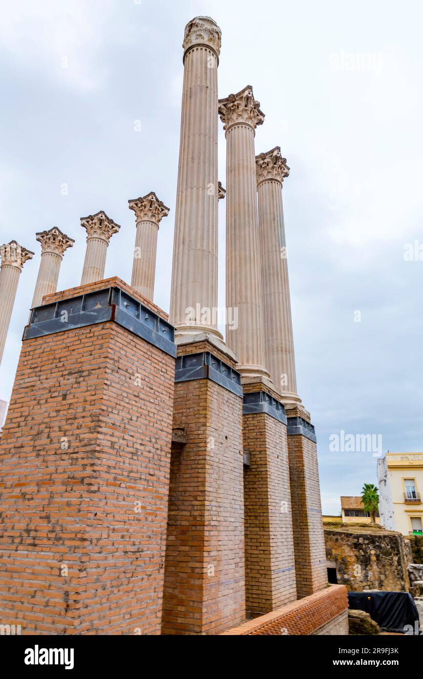 Remaining columns of the Roman temple, Templo Romano of Cordoba ...