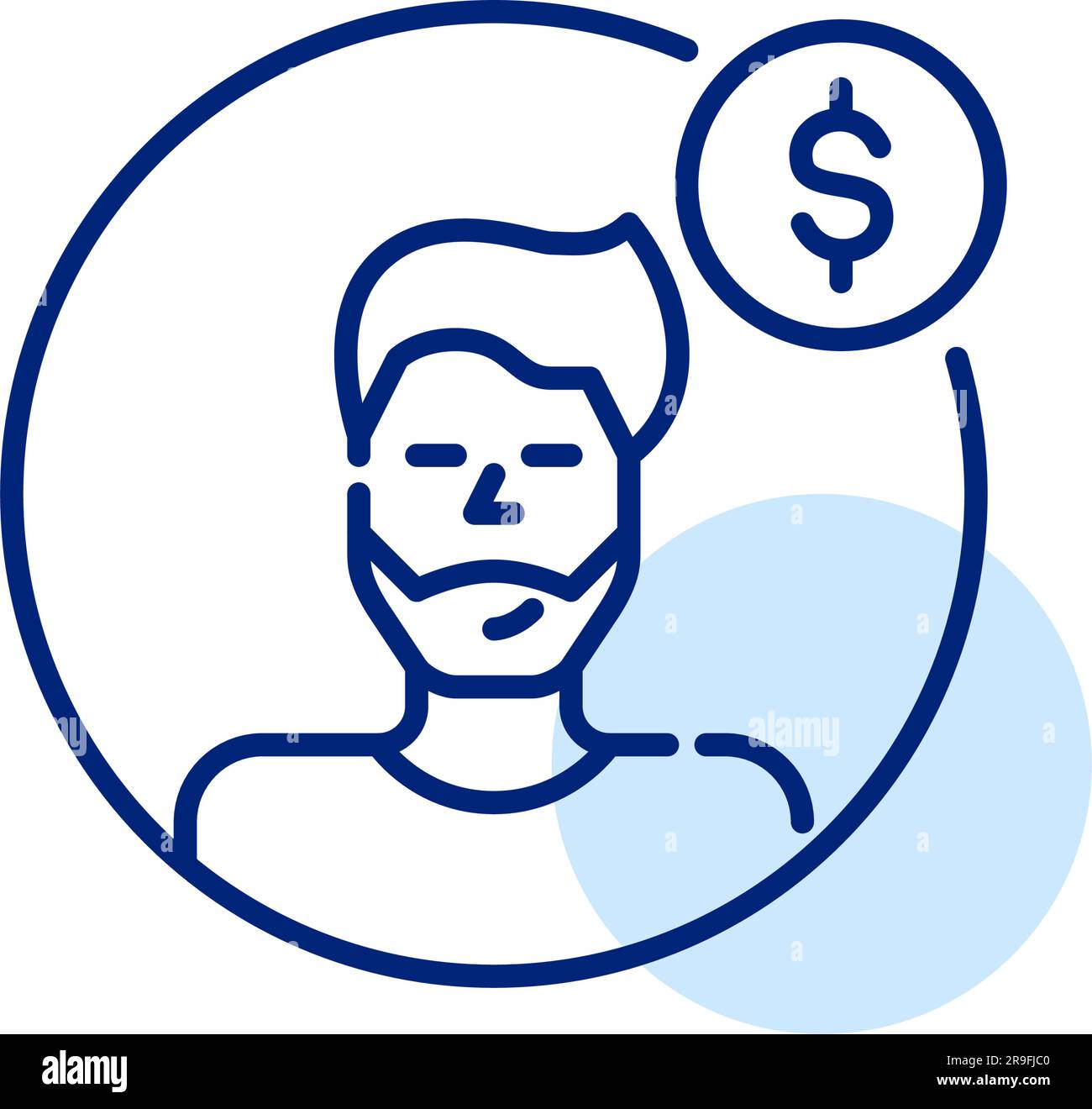 User profile pic with dollar sign. Member with paid subscription. Pixel perfect, editable stroke ...