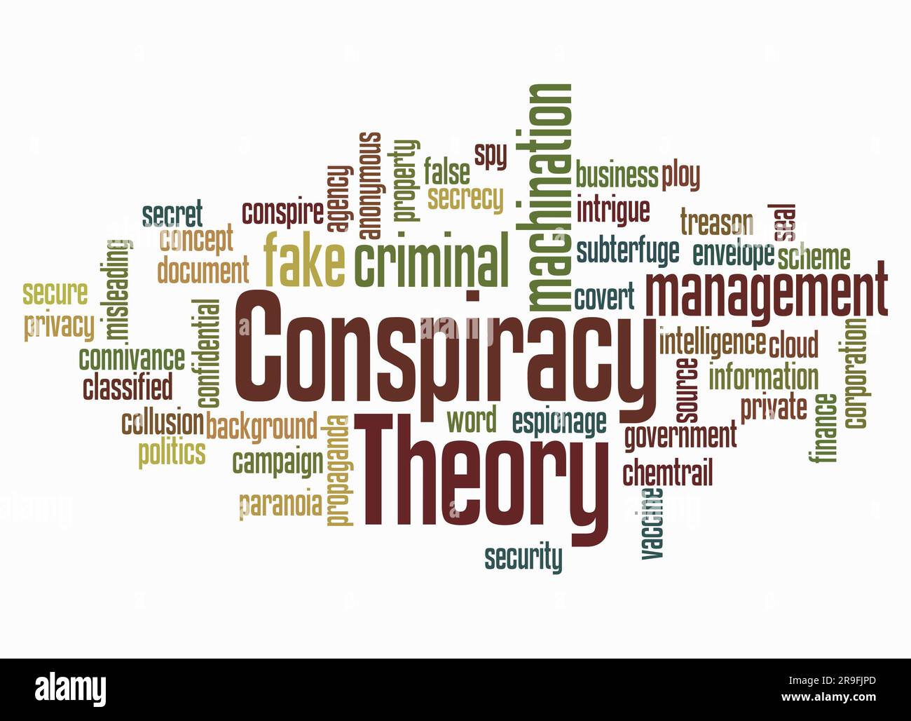 Word Cloud with CONSPIRACY THEORY concept create with text only Stock ...