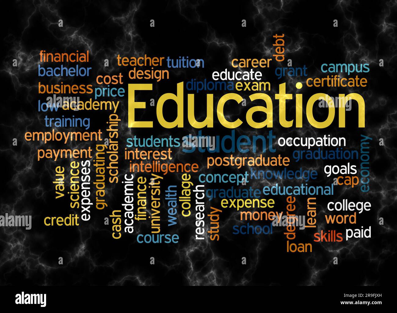 Word Cloud with EDUCATION concept create with text only Stock Photo - Alamy