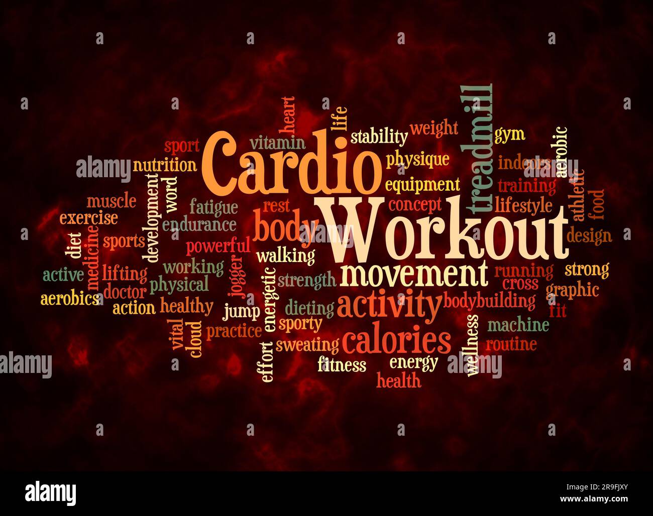 Word Cloud with CARDIO WORKOUT concept create with text only Stock ...