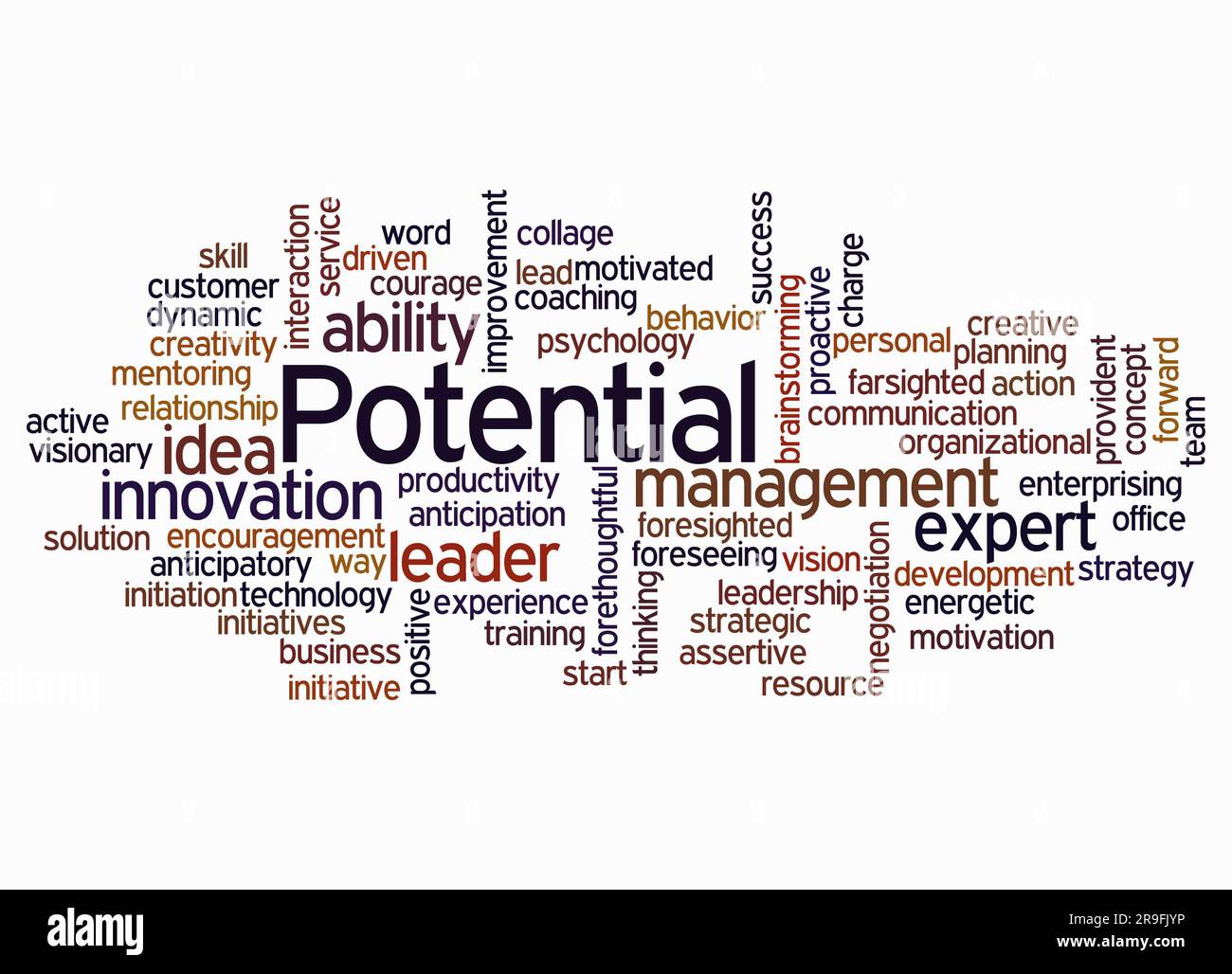 Word Cloud with POTENTIAL concept create with text only Stock Photo - Alamy