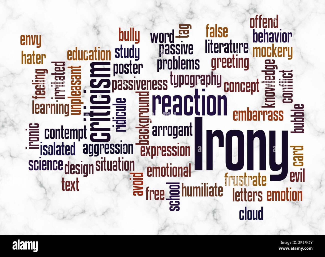 Word Cloud with IRONY concept create with text only Stock Photo - Alamy