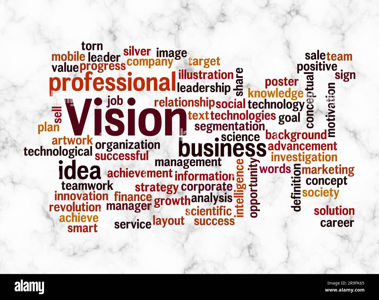 Word Cloud with VISION concept create with text only Stock Photo - Alamy