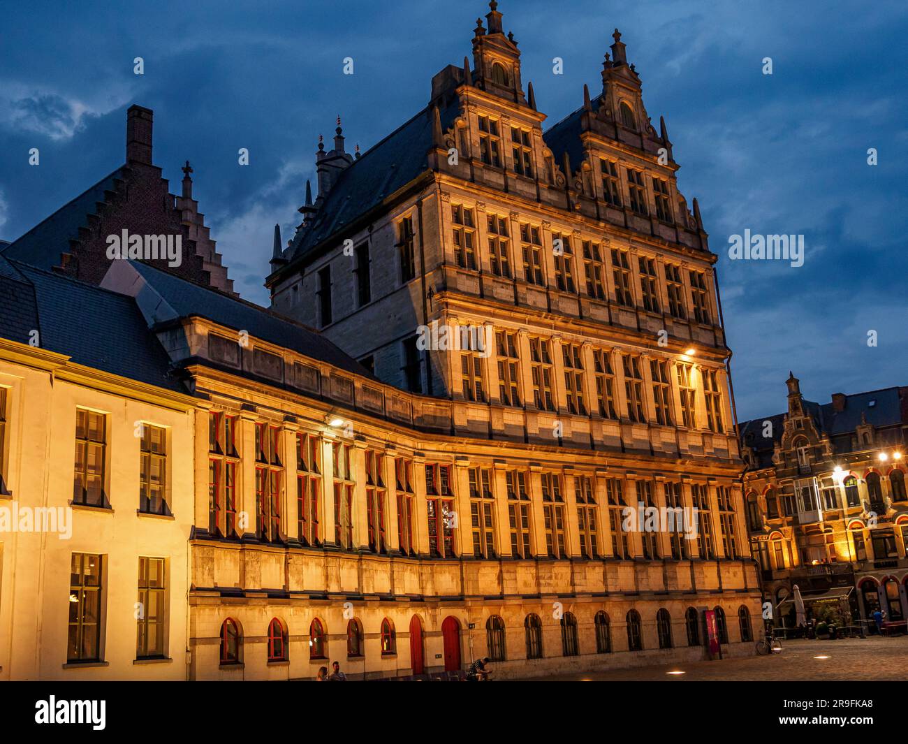 the city of Gent at night Stock Photo - Alamy