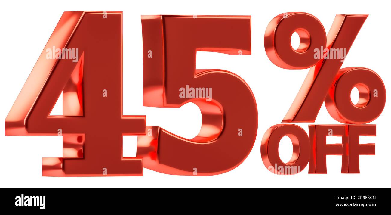 45 Off Discount For Sale Promotion 3d Number With Percent Sign