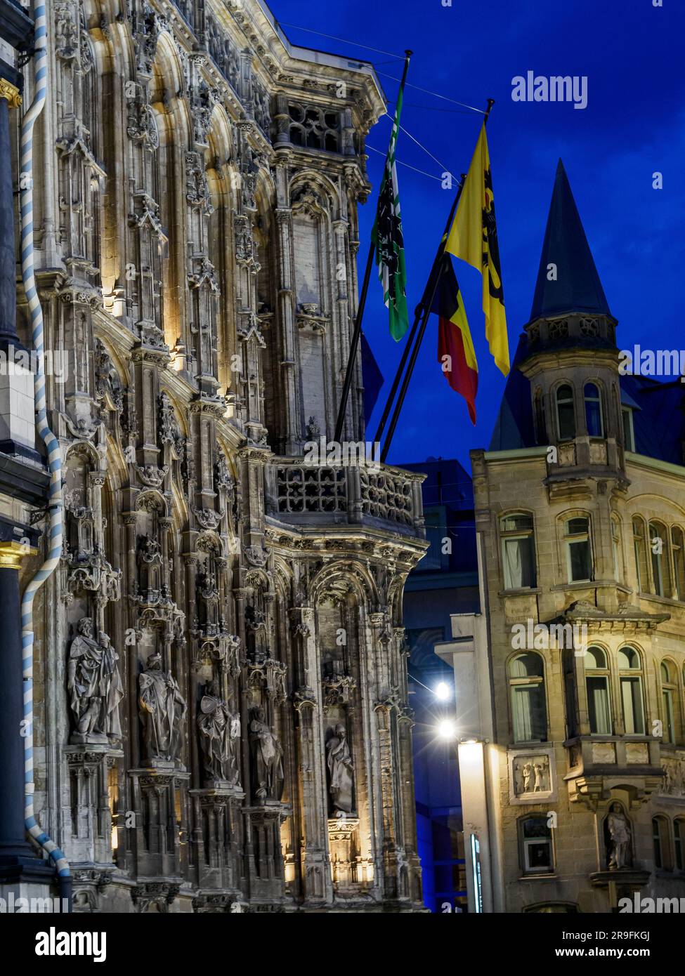 the city of Gent at night Stock Photo - Alamy