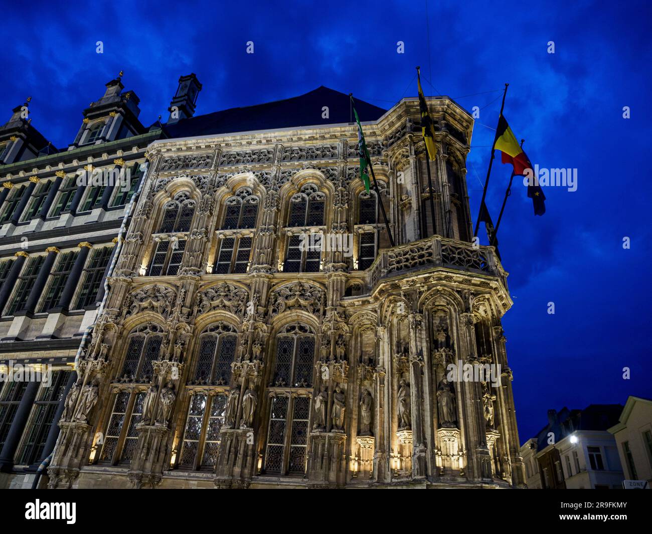 the city of Gent at night Stock Photo - Alamy