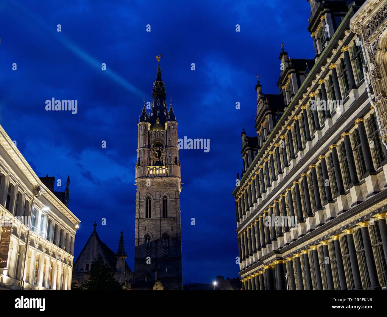 the city of Gent at night Stock Photo - Alamy