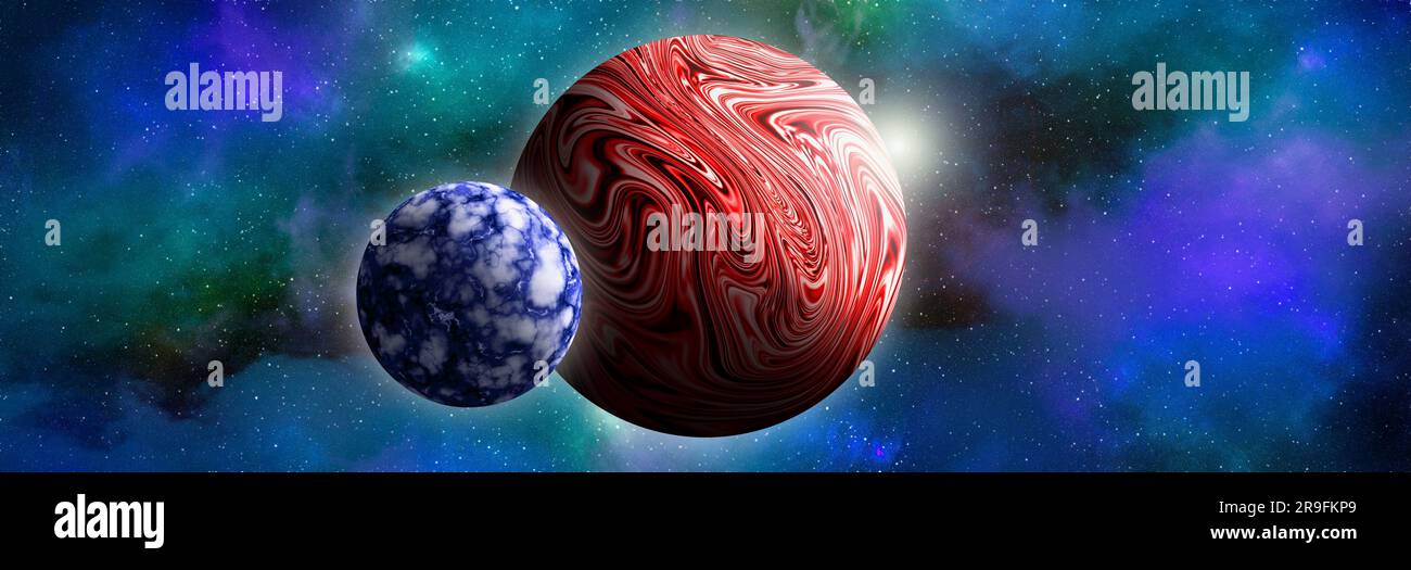 Unknown planet from outer space. Space nebula. Cosmic cluster of stars ...